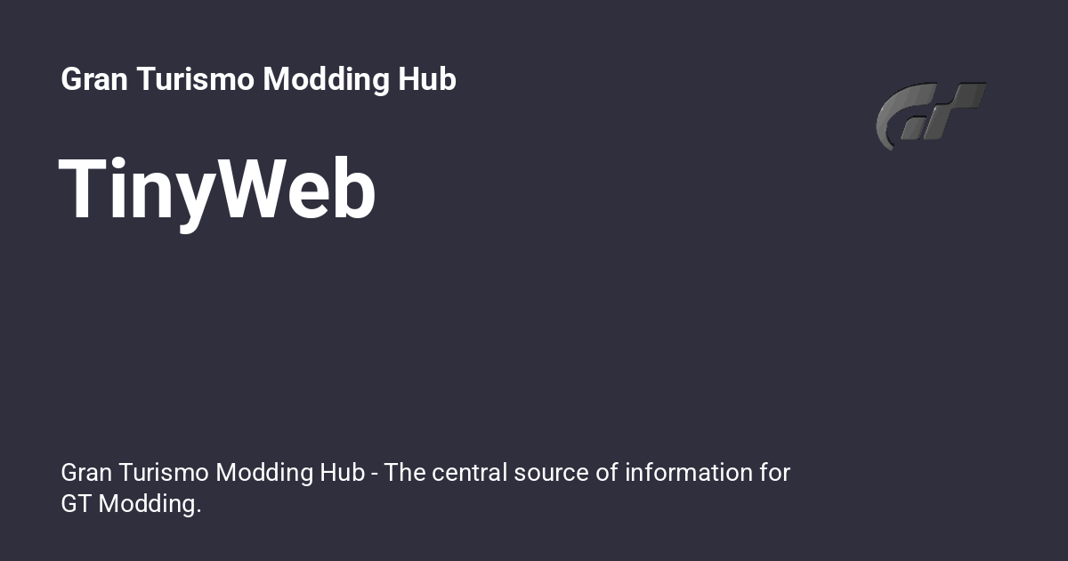 TinyWeb - Gran Turismo Modding Hub