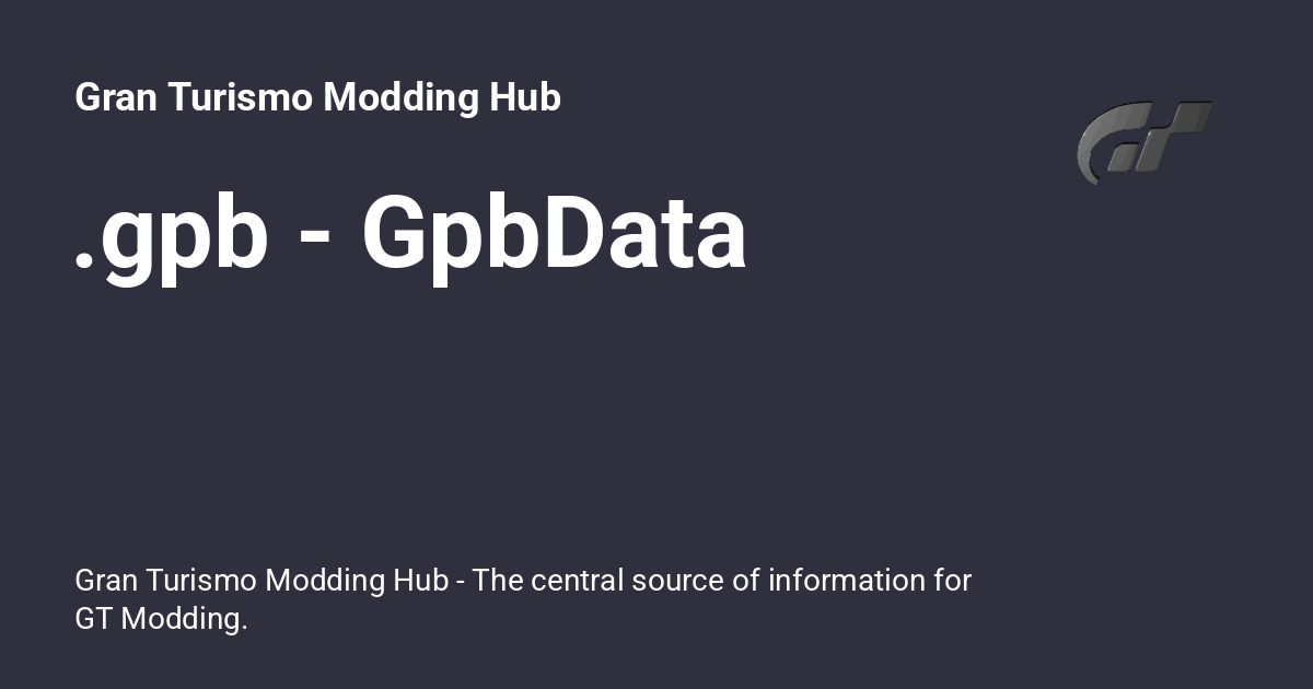 .gpb - GpbData - Gran Turismo Modding Hub