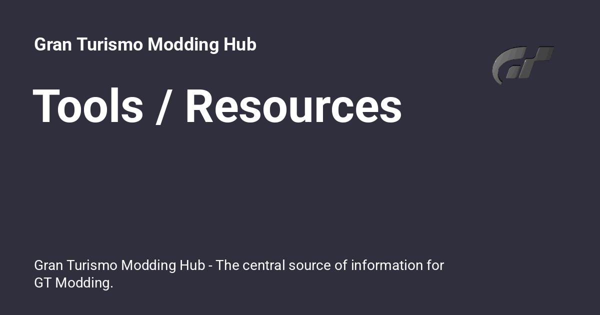 Tools / Resources - Gran Turismo Modding Hub