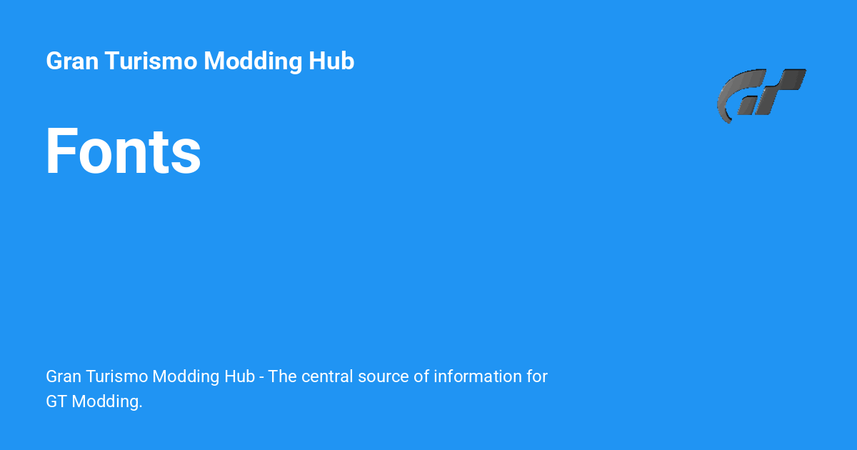 Fonts - Gran Turismo Modding Hub