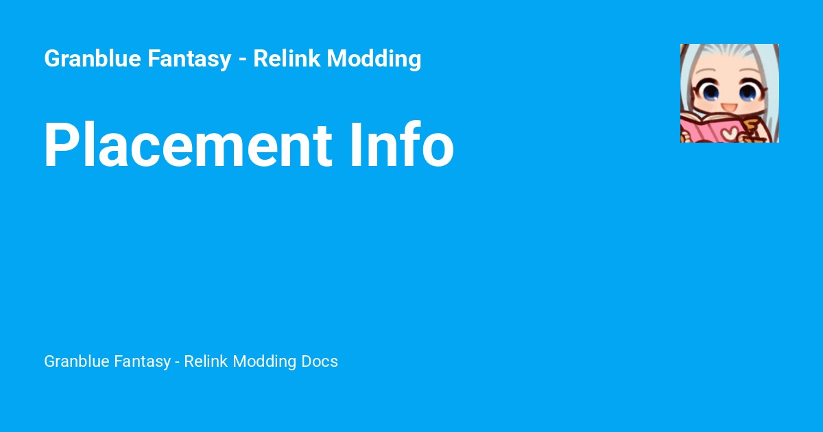 Placement Info - Granblue Fantasy - Relink Modding